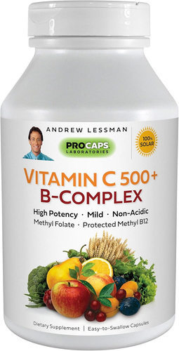 ANDREW LESSMAN Vitamin C 500 plus B-Complex 60 Capsules - Non-Acidic ...