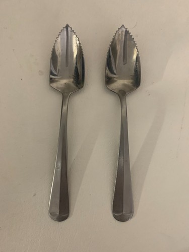Set of 2 HOAN Stainless Grapefruit Spoons Serrated made in Indonesia | eBay