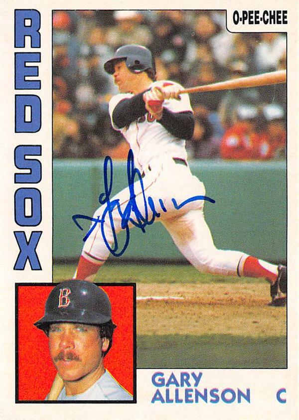 Gary Allenson autographed baseball card (Boston Red Sox) 1984 O-Pee ...