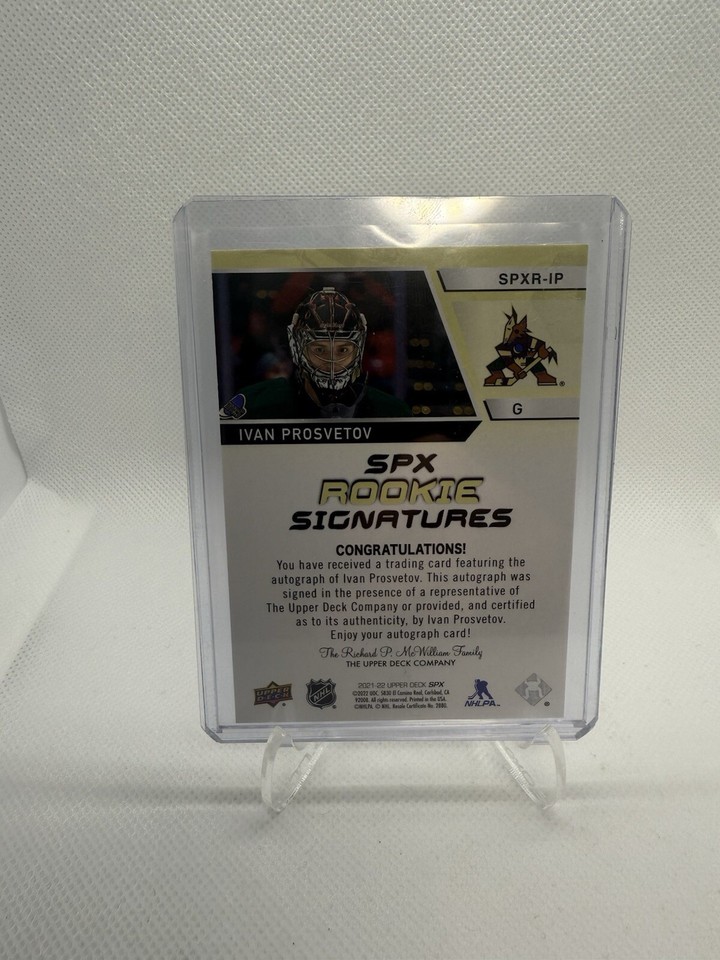 2021-22 SPx - SPx Rookie Signatures Ivan Prosvetov Auto Arizona Coyotes ...