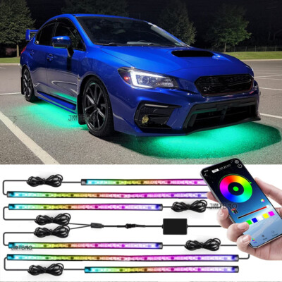 6Pcs LED RGB Underbody Underglow Neon Accent Strip Lights APP For ...