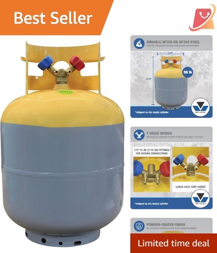 50 lb Steel Refrigerant Recovery Cylinder DOT-Approved 1/4" FL-M ...