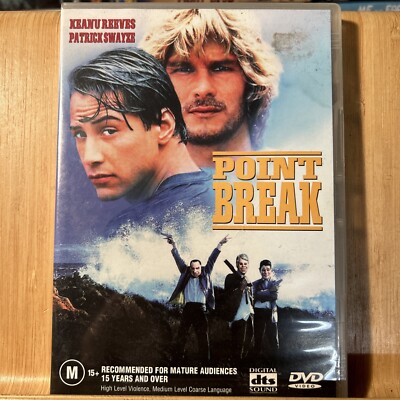 Point Break DVD 1991 Region 4 Patrick Swayze Keanu Reeves (S6.4 ...