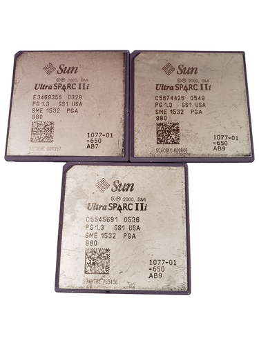 LOT OF 3 Sun Microsystems UltraSPARC IIi Ceramic Processor | Gold ...