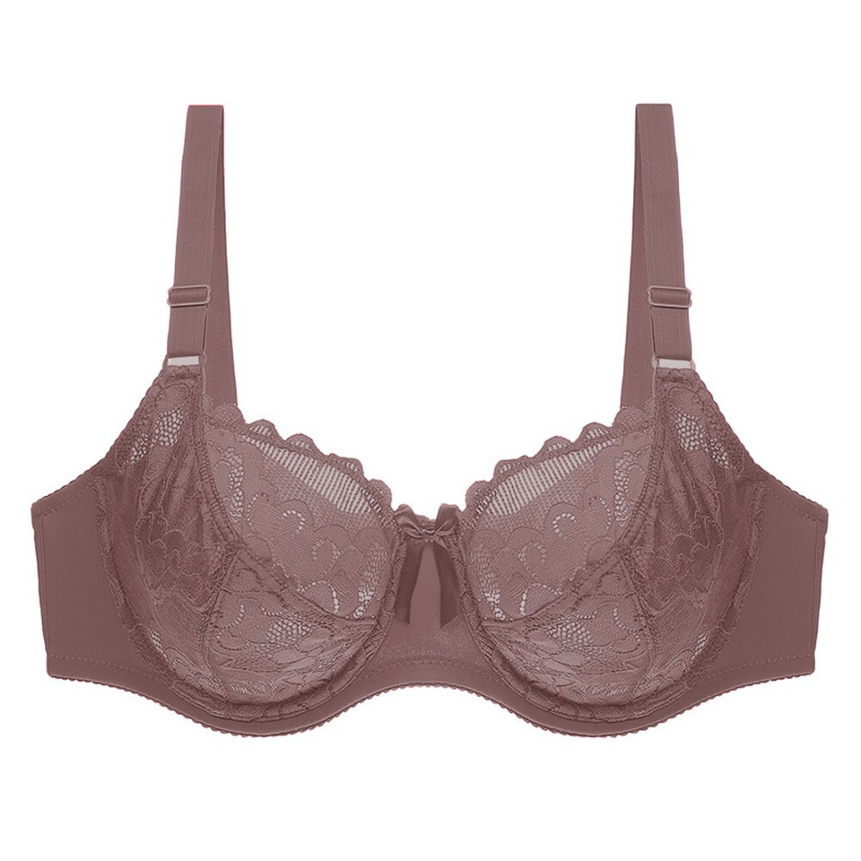 Plus Size Bra Ladies Bras Underwired Unlined Bras Sexy Lace Unpadded ...