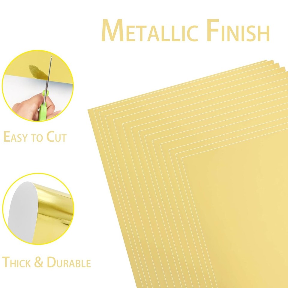 Metallic Gold Foil Paper Cardstock 30 Sheets Golden Card Stock Board ...