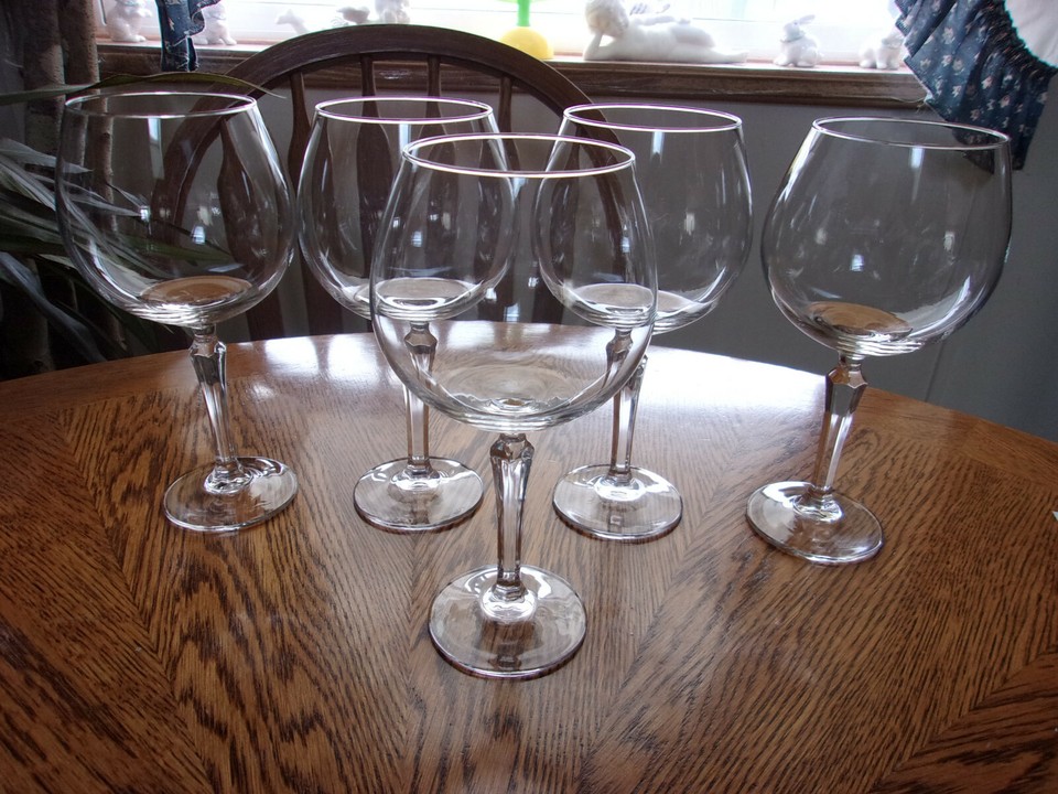 Wine Blown Crystal Multi-Sided Stem - Set of 5 | eBay