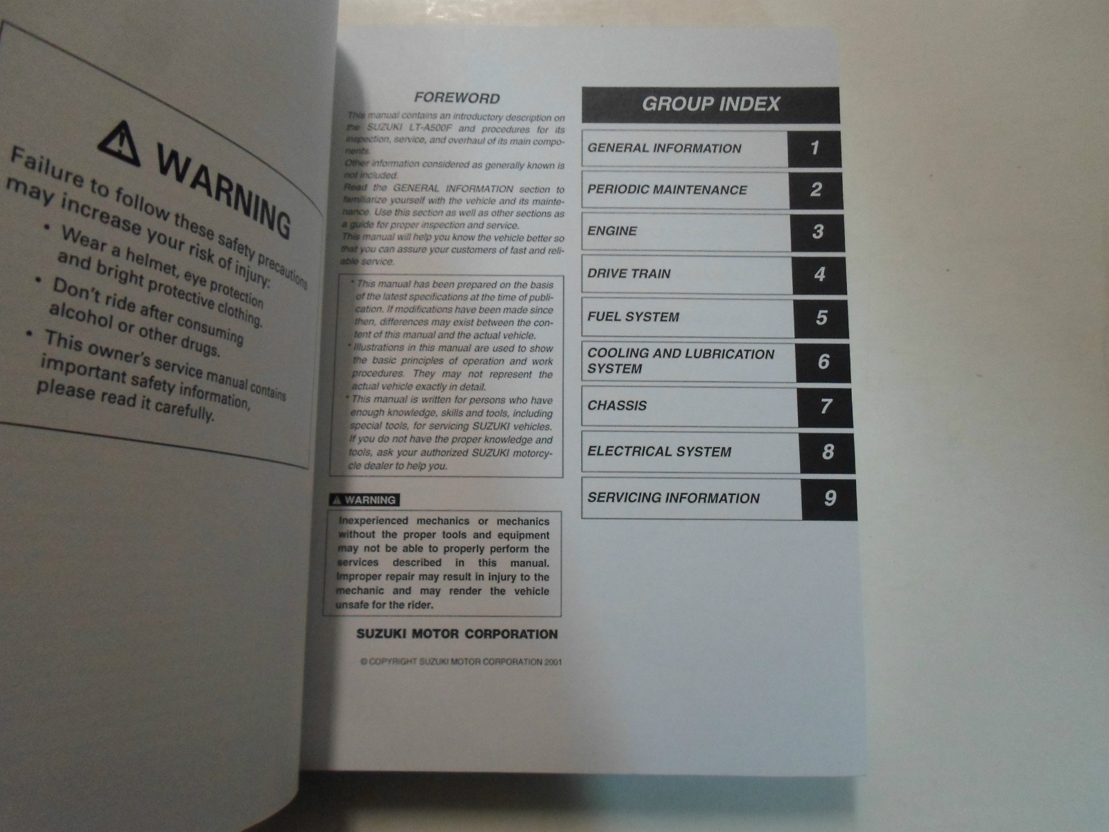 2006 2007 Suzuki LT-A500F Service Atelier Réparation Manuel Usine OEM ...