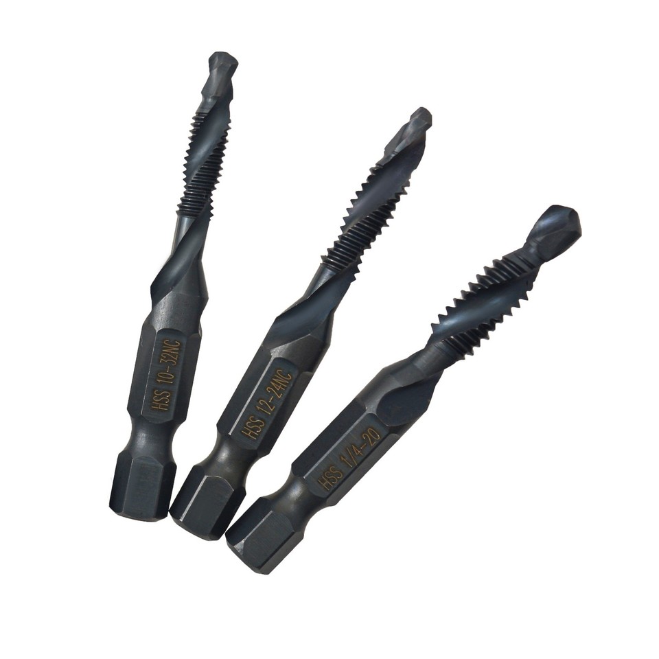 Drill Tap Bit Set 12PCS American Standard Drill Tap Set High-speed ...
