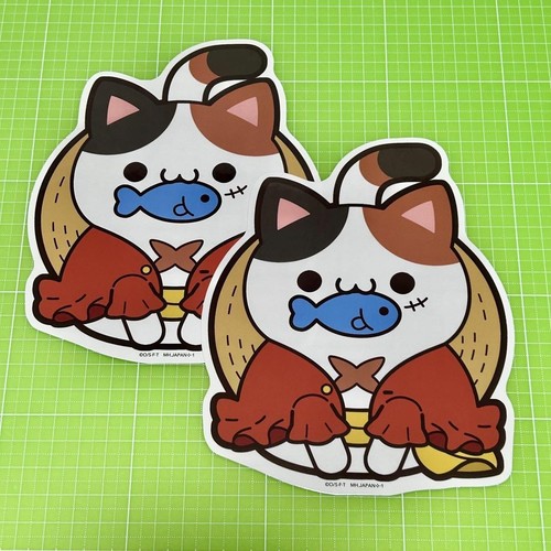 One Piece Mega Cat Luffy Big Stickers 2 Pieces Nyan Project Used | eBay