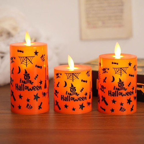 Halloween Candle Light LED Candlestick Lamp Ornaments Props Party ...