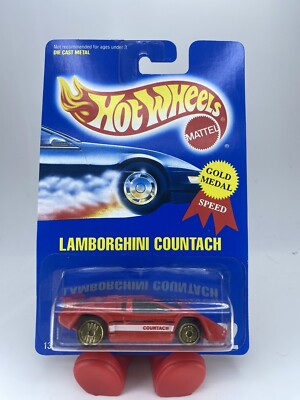 Hot Wheels LAMBORGHINI COUNTACH Red 91/92 Blue card GOLD MEDAL SPEED w ...