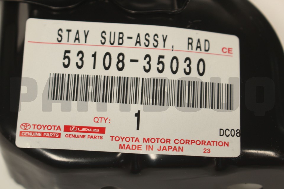 5310835030 Genuine Toyota BRACKET SUB-ASSY, RADIATOR GRILLE, LOWER LH ...