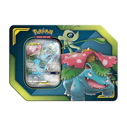 Factory Sealed Pokemon Celebi & Venusaur GX Tag Team Tin - 4 Booster ...