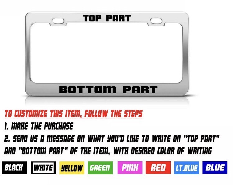 CHROM METAL&Custom PERSONALIZED High Quality Metal License Plate Frame ...