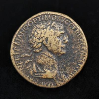 Roman Bronze Coin -- Trajan Sestertius | eBay
