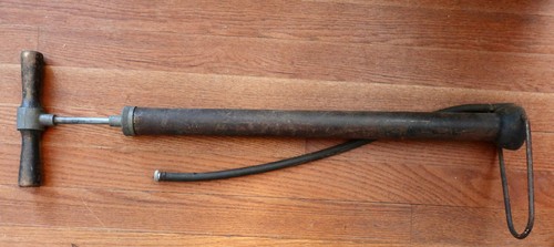 Vintage Hand Air Pump - Wooden Handle - Made in USA - Tire Pump | eBay