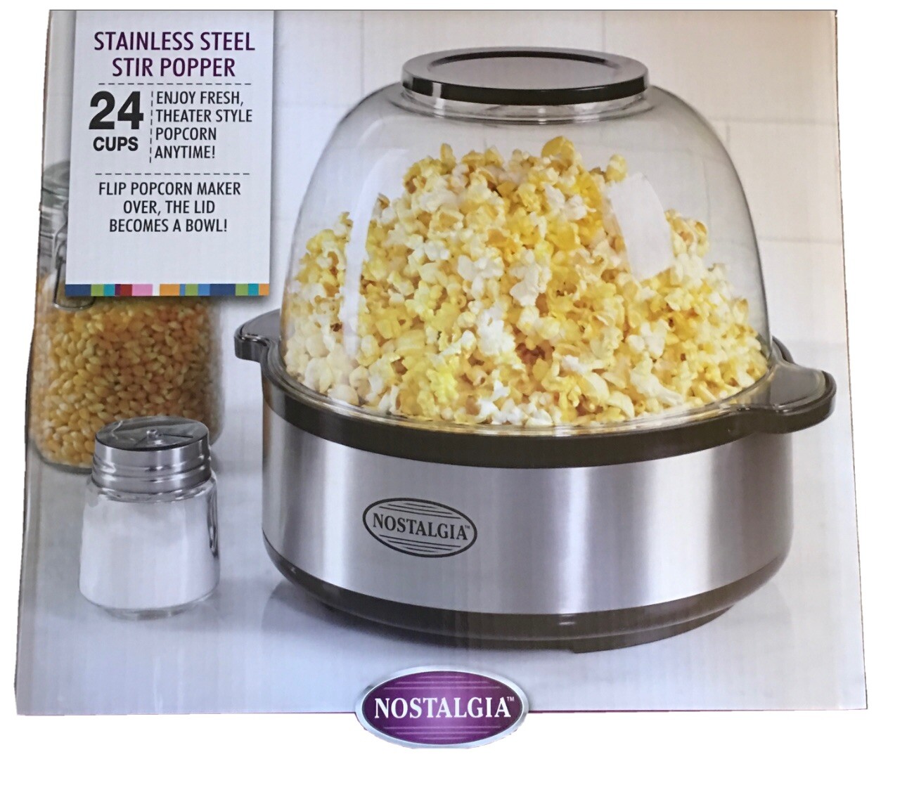 Nostalgia Products 6Qt Stainless Steel Stirring Speed Popcorn Popper ...