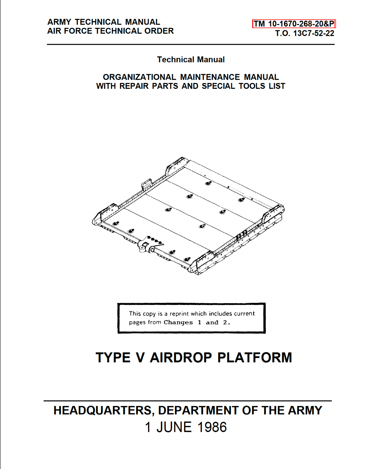 126 Page TM 10-1670-268-20& TYPE V AIRDROP PLATFORM LAPES Parachute on ...