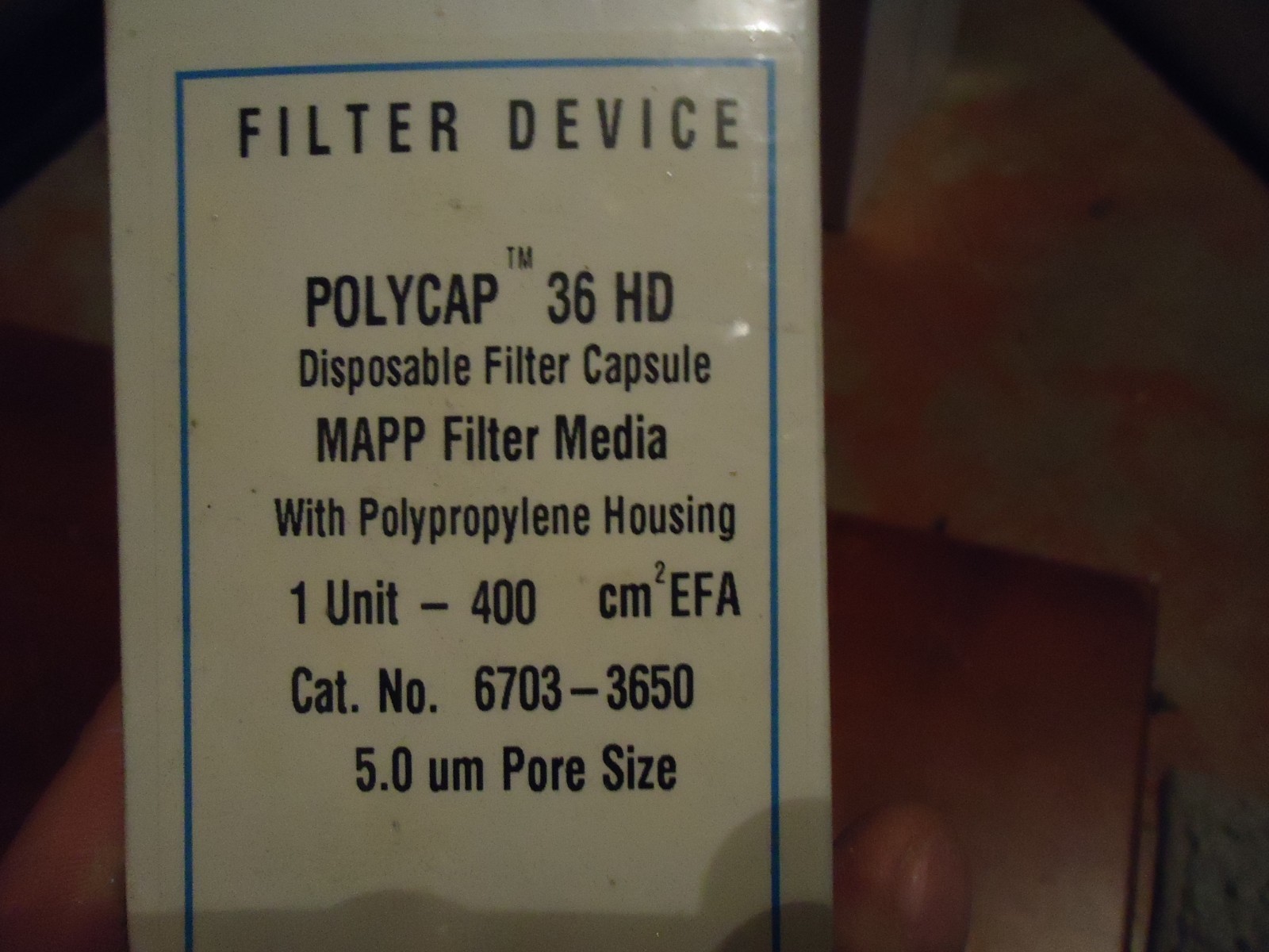 4PC AGFA, WHATMAN INK FILTER, POLYCAP 36 HD DISPOSABLE PART#6703-3650 ...