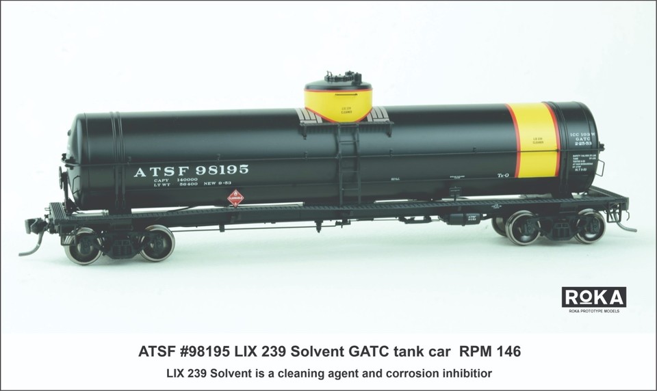 HO scale RTR Santa Fe LIX 239 solvent tank car model c.1960-1977. | eBay