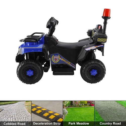 Dual Electric 6V Ride On Atv Police Car For Kid Toy Off-Road 4 Wheeler ...