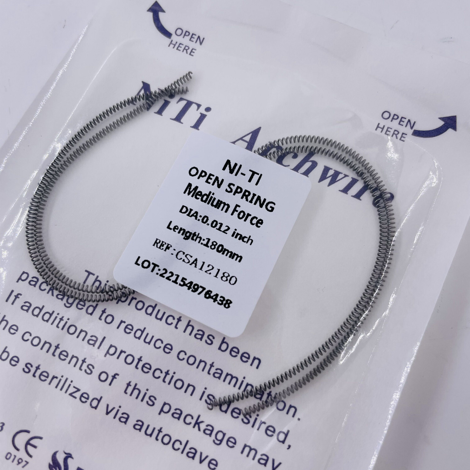 10 Pack Dental Orthodontic Open Coil Spring NiTi Alloy Medium Force 0. ...