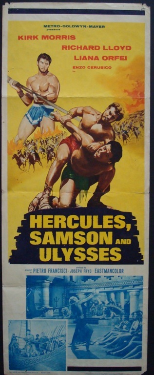 HERCULES SAMSON AND ULYSSES insert movie poster 14x36 PEPLUM 1965 | eBay