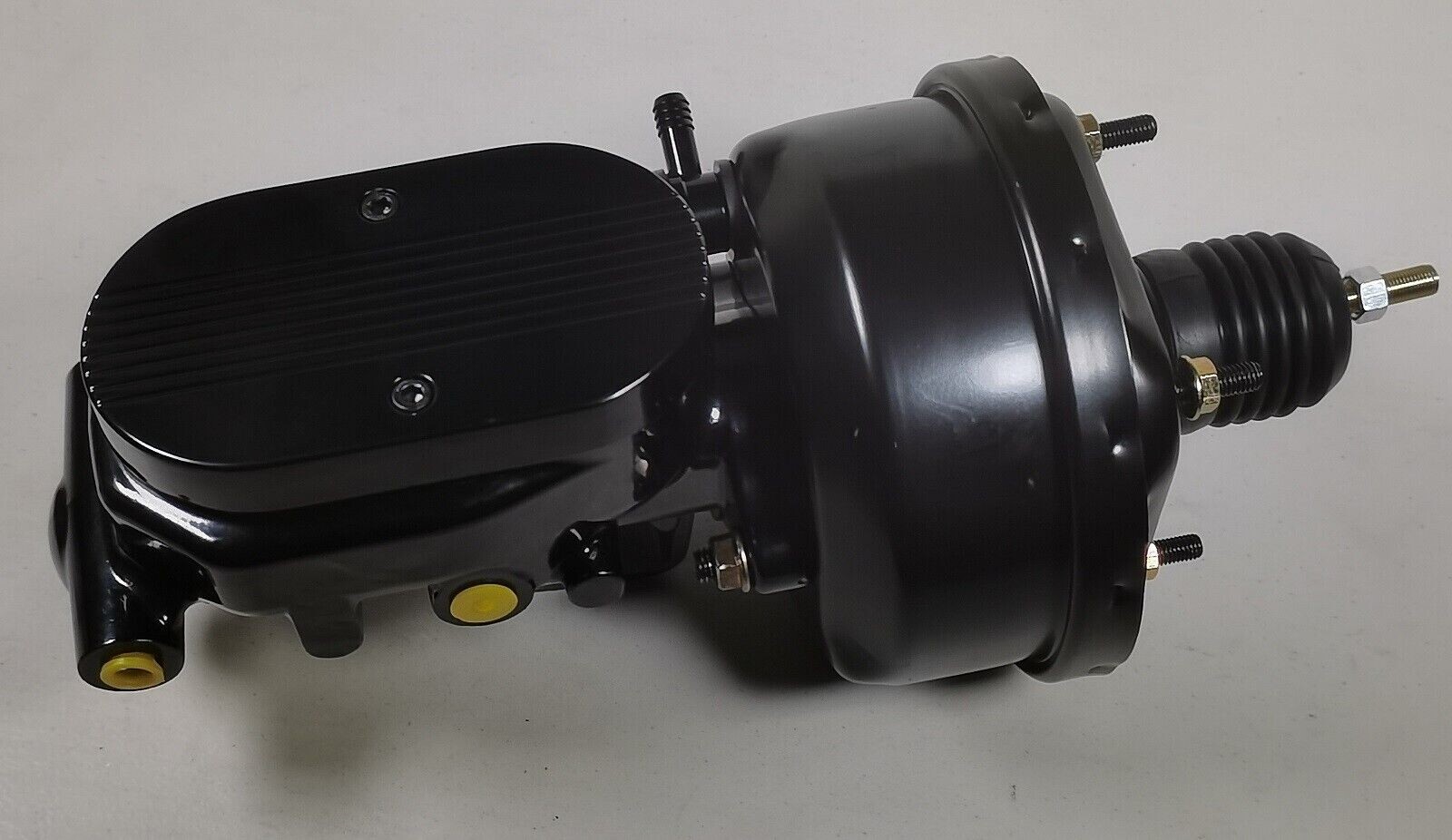 7" Single BLACK Universal Power Brake Booster & 1" Ball Milled Master ...