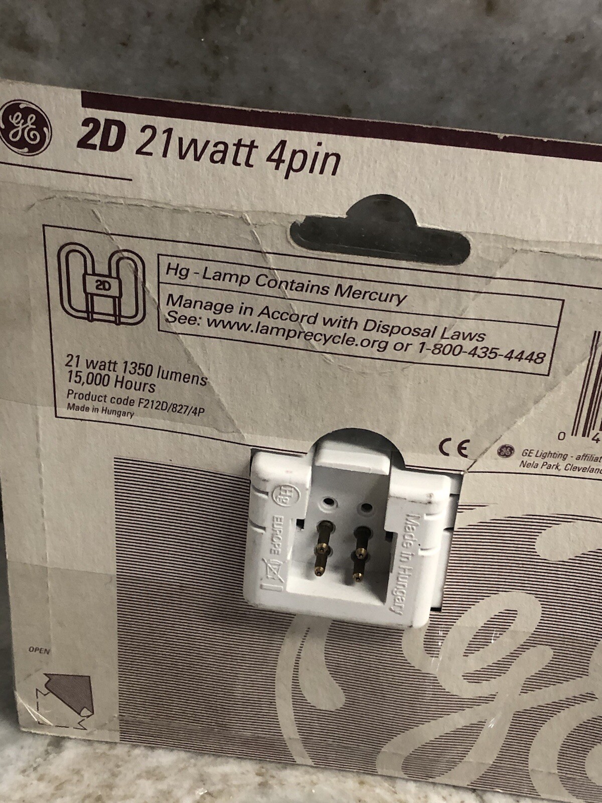2D 21 Watt 4 Pin Lamp by GE.-Brand New-ShipN24Hours. | eBay