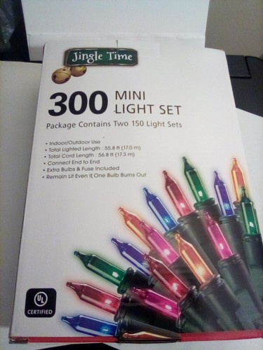 Jingle Time 300 Multicolor Mini Light Green Wire Decoration Christmas ...