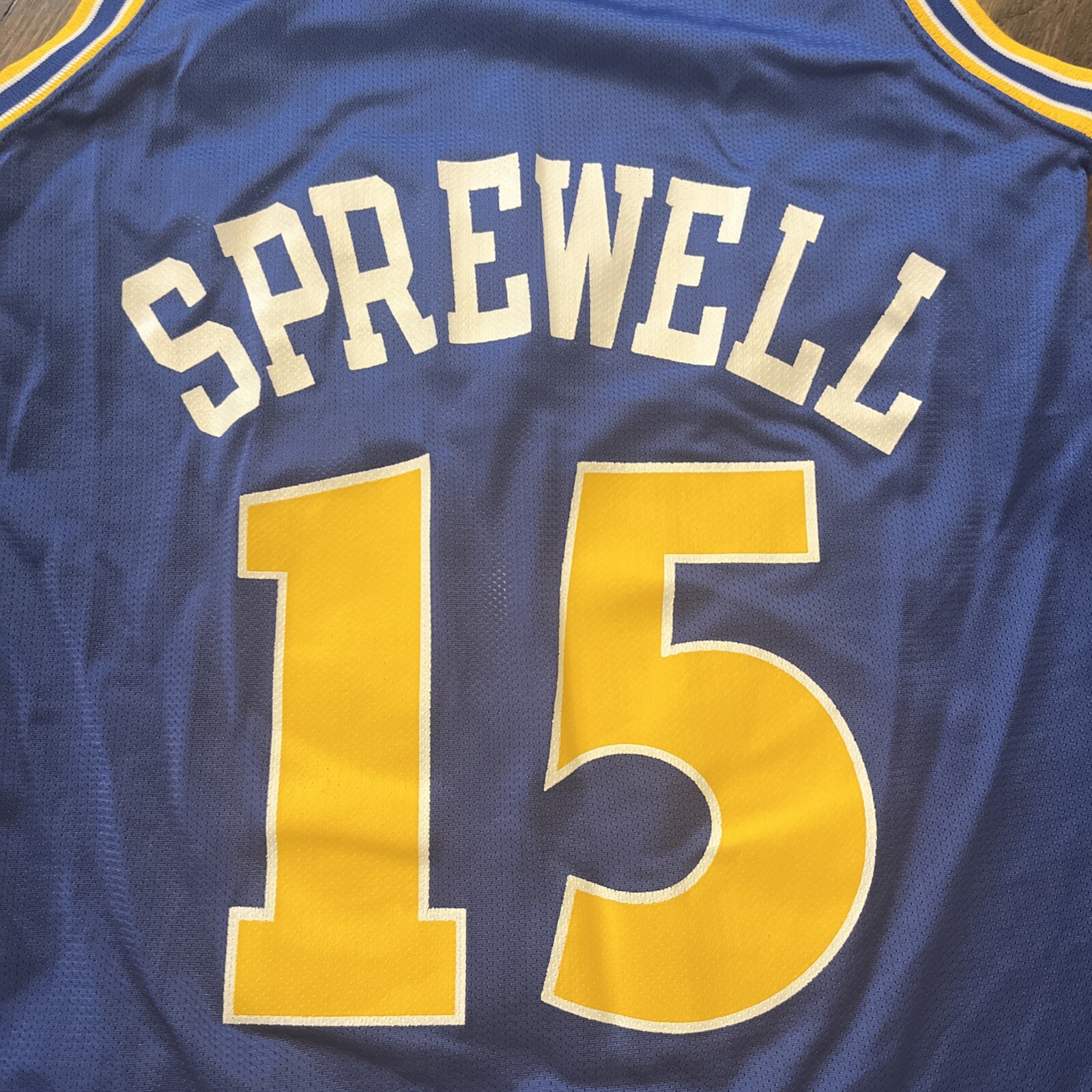 Golden State Warriors Latrell Sprewell Jersey Mens Size 36 Blue ...