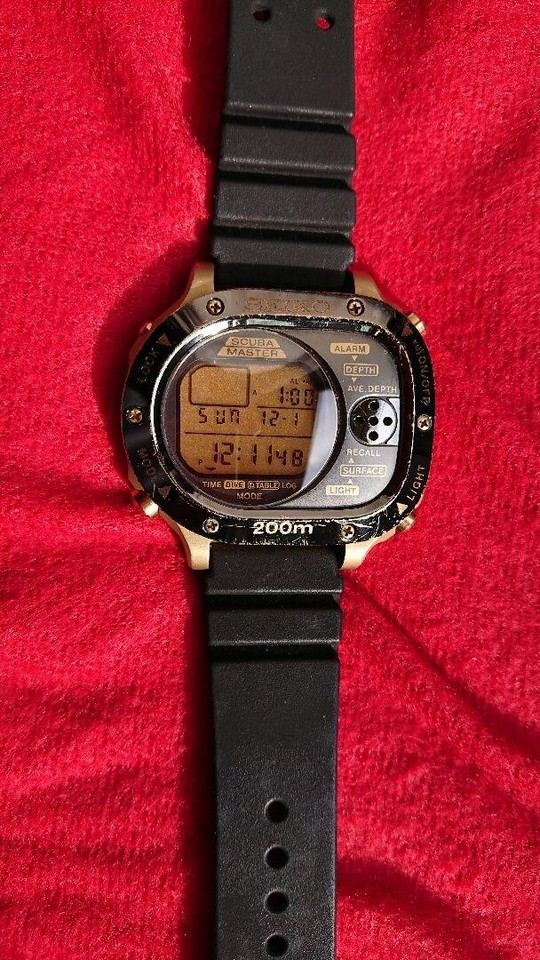 SEIKO SCUBA MASTER Air Diver's M725-5A00 Gold Black Men's Watch | eBay