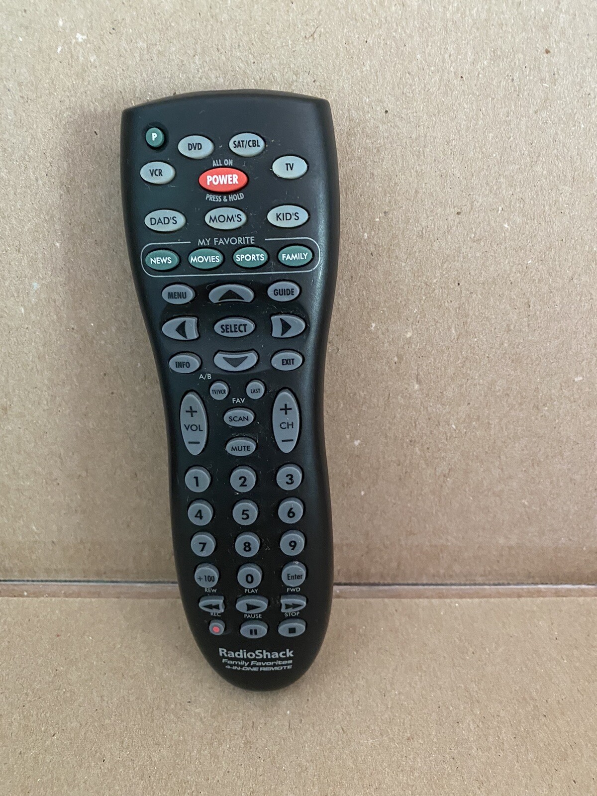 RadioShack Family Favorites 4-In One Remote Control 15-2142 Black | eBay
