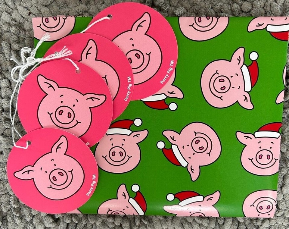 M & S Percy Pig Birthday Card -Gift tags-Gift Bag + tag -3D Pop-up card ...
