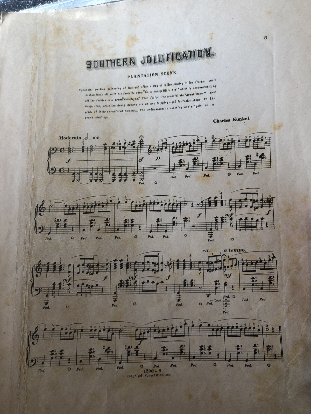 1890 ragtime SOUTHERN JOLLIFICATION by Charles Kunkel | eBay