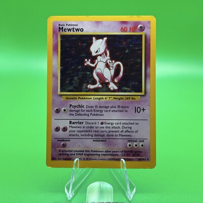 HP Mewtwo Holo (10) 10/102 Base Set Unlimited Pokemon Card | eBay