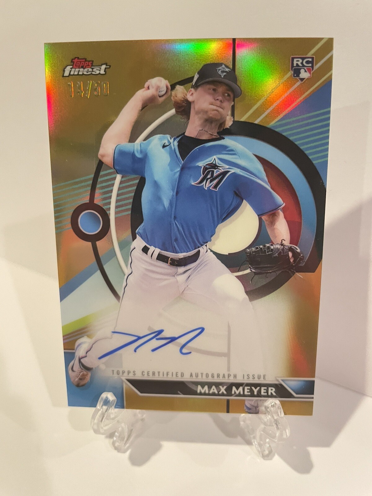 MAX MEYER 2023 TOPPS FINEST ROOKIE GOLD REFRACTOR SIGNATURE AUTO #ED ...