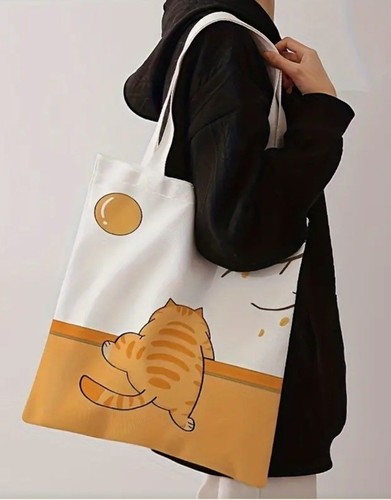 Tote Bag Shopping Orange Tabby Cat Durable Printed on Both Sides | eBay