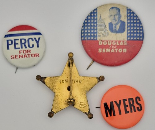 West Dundee Illinois Mayor Star Pin Political Buttons Badge CH Hanson ...