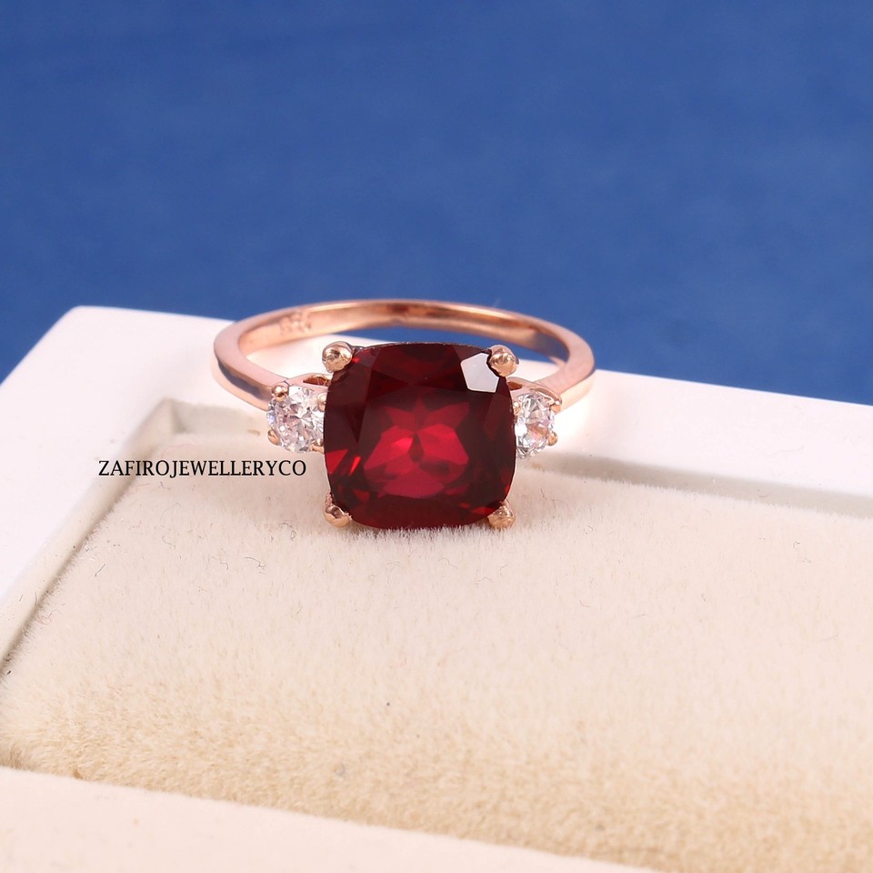 Ruby Ring, Purpose Ring, Cushion Cut Ruby, July Birthstone, Lab Created ...