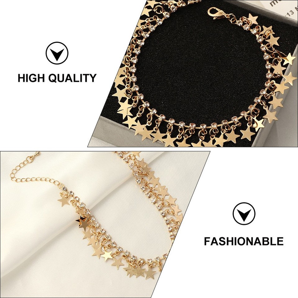 Star Modeling Pendant Foot Chain Jewelry for Women Girl Anklet Decor ...