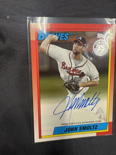 John Smoltz 2025 Topps Series 1 #90A-JSM 1990 Topps Baseball Auto Gold ...