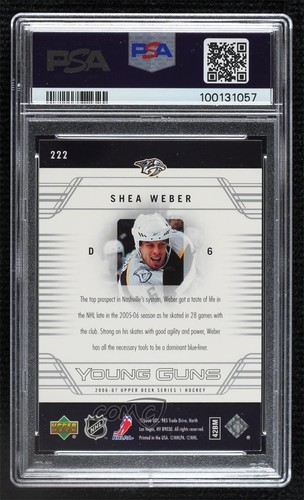 2006-07 Upper Deck Young Guns Shea Weber #222 PSA 9 MINT Rookie RC HOF ...