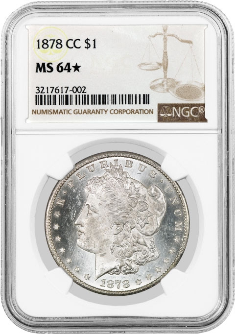 1878 CC Carson City $1 Morgan Silver Dollar NGC MS64 Star Key Date Coin ...
