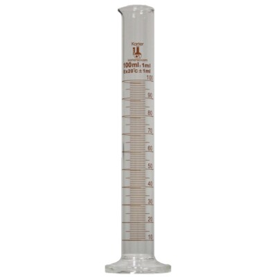 100ml Graduated Cylinder, Round Base, Borosilicate 3.3 Glass (Case of ...