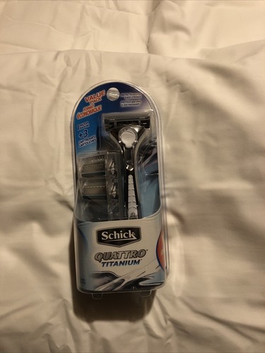 New Schick Quatro Titanium Razor 1 Handle 3 Cartridges | eBay