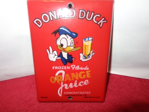 7 x 5 in DONALD DUCK FROZEN FLORIDA ORANGE O.J. SIGN HEAVY METAL ...