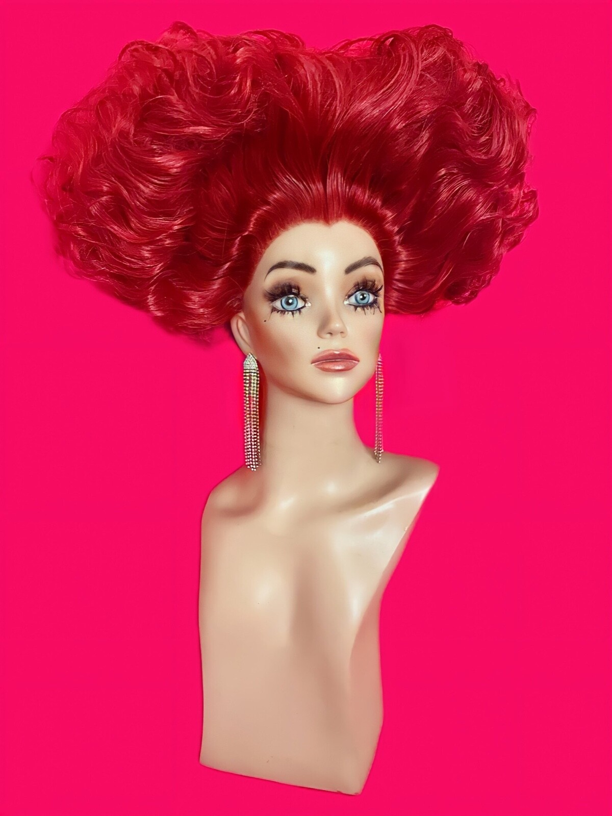 QUEEN OF HEARTS Queen Elizabeth I WIG! Lace Front Custom Vintage Red ...