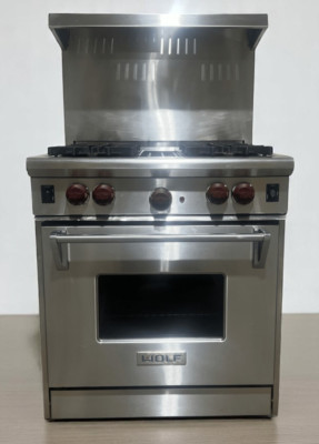 Wolf Range R304 30” LP Converted 4 Burners Stainless Steel stove Sold ...